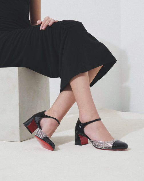 Christian Louboutin | Miss Mj Strass 55 black patent pvc pumps | Savannahs