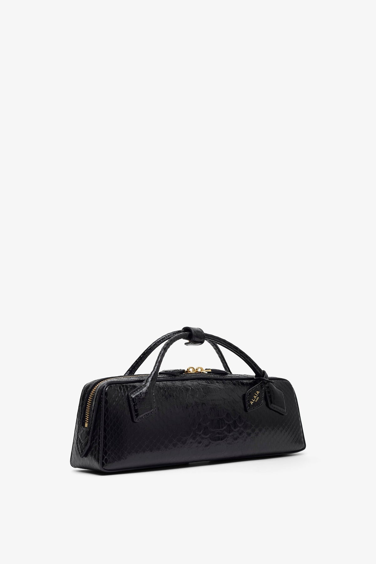 Alaïa | Le Teckel black shiny python clutch | Savannahs