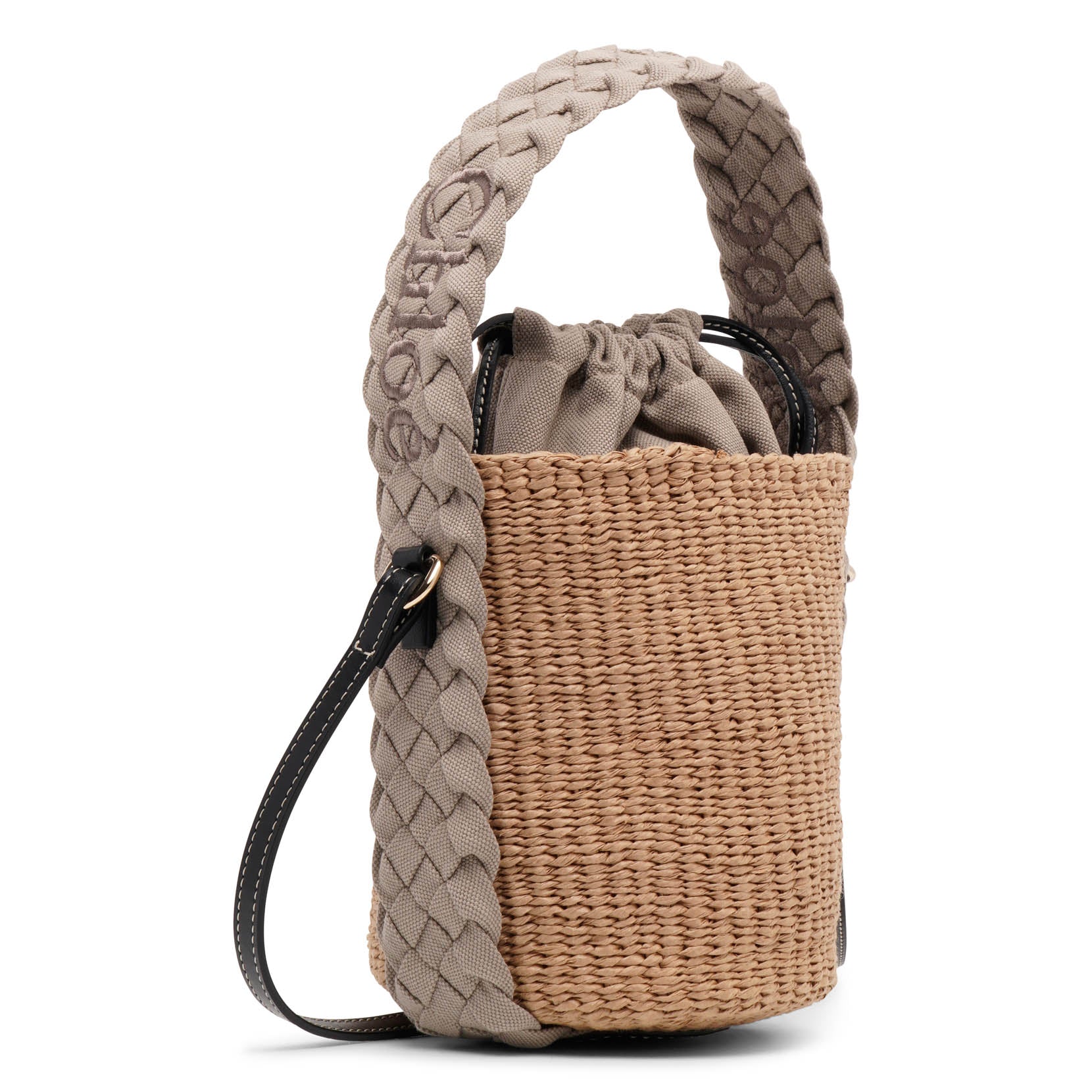 Chloé | Woody braided grey raffia bucket bag | Savannahs