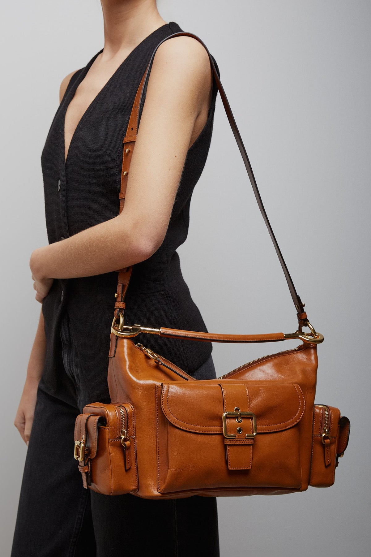 Chloé | Shiny brown camera bag | Savannahs