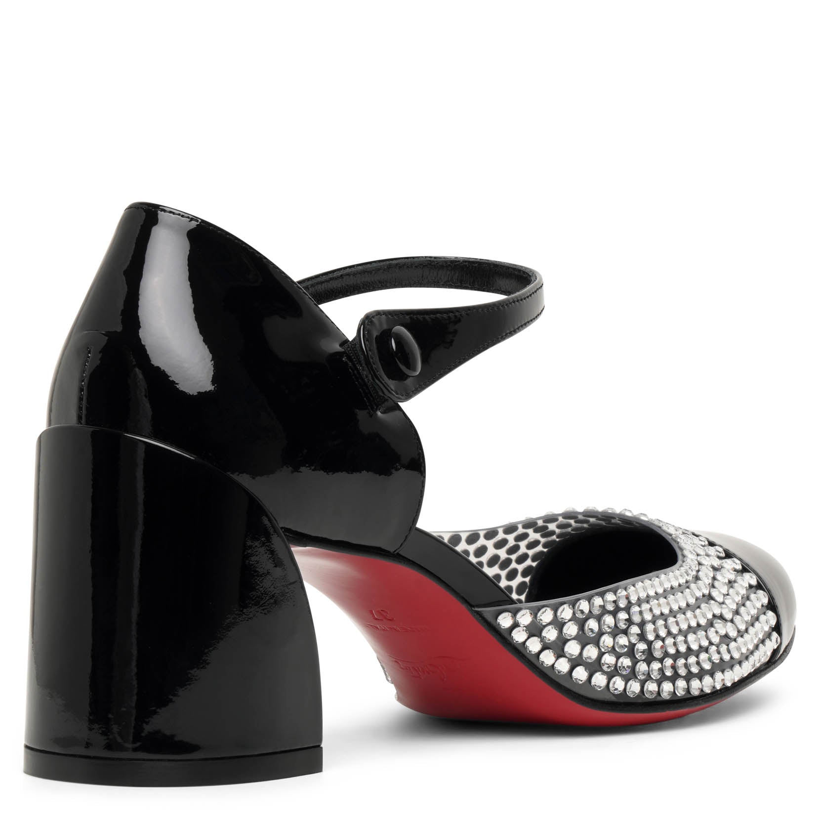 Christian Louboutin | Miss Mj Strass 55 black patent pvc pumps | Savannahs
