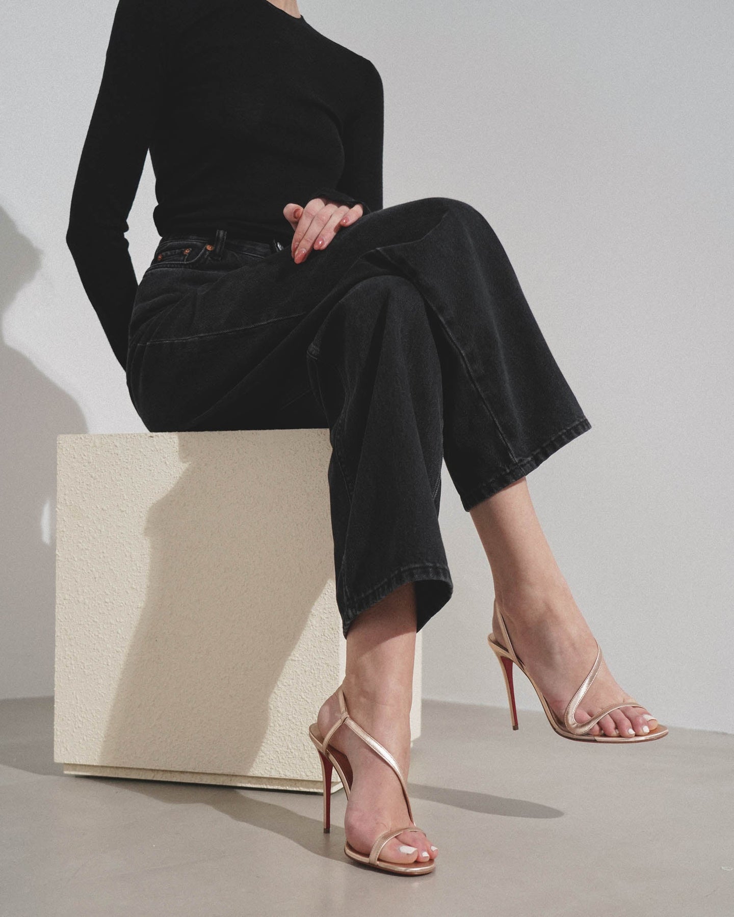 Christian Louboutin | Rosalie 100 pink metallic sandals | Savannahs