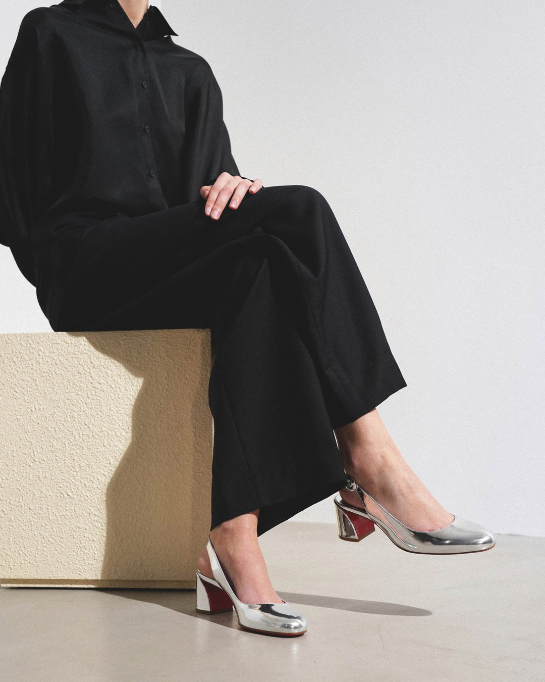 Christian Louboutin | So Jane sling 55 silver patent Christian Louboutin | So Jane sling 55 silver patent