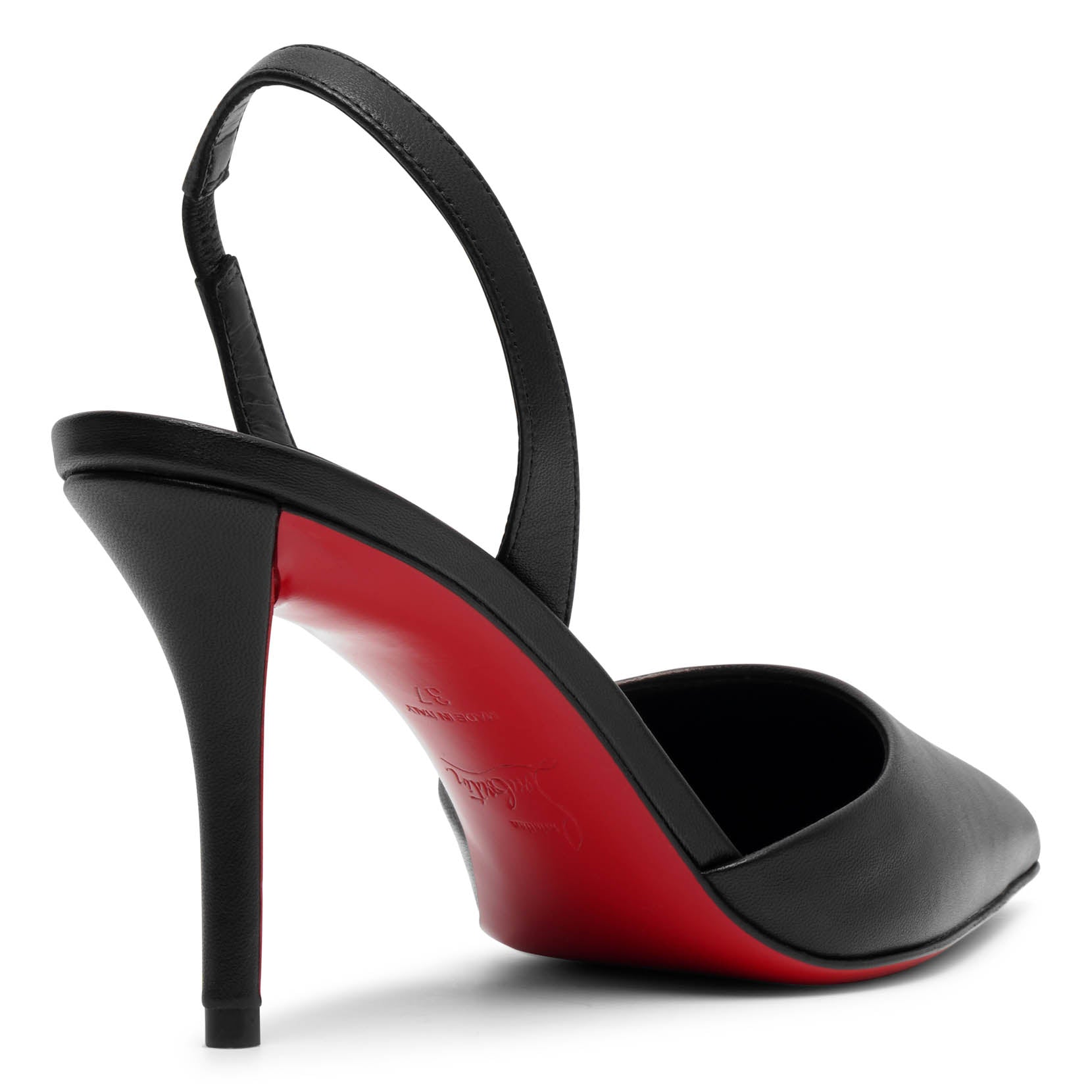 Christian Louboutin | Apostropha 80 black leather slingbacks | Savannahs