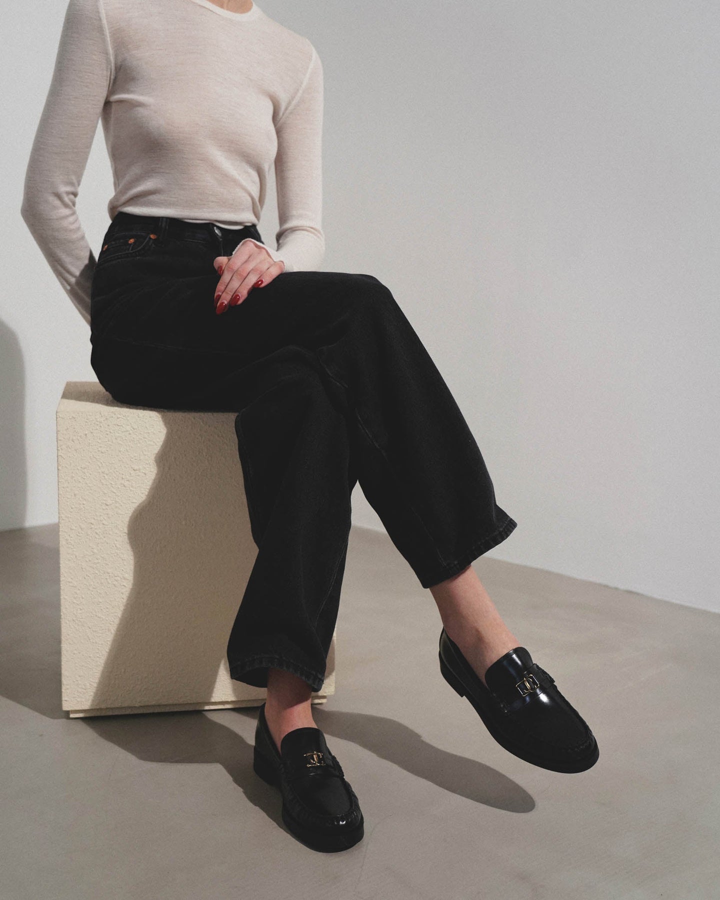 Jimmy Choo | Addie black leather loafer | Savannahs