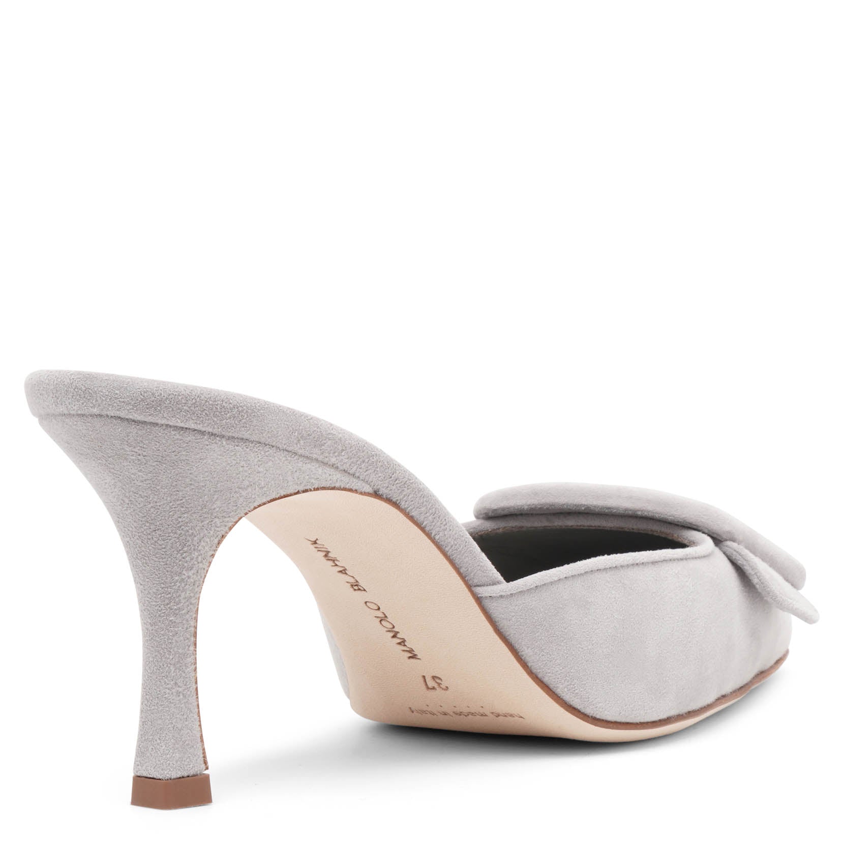 Manolo Blahnik | Maysale 70 light grey suede mules | Savannahs