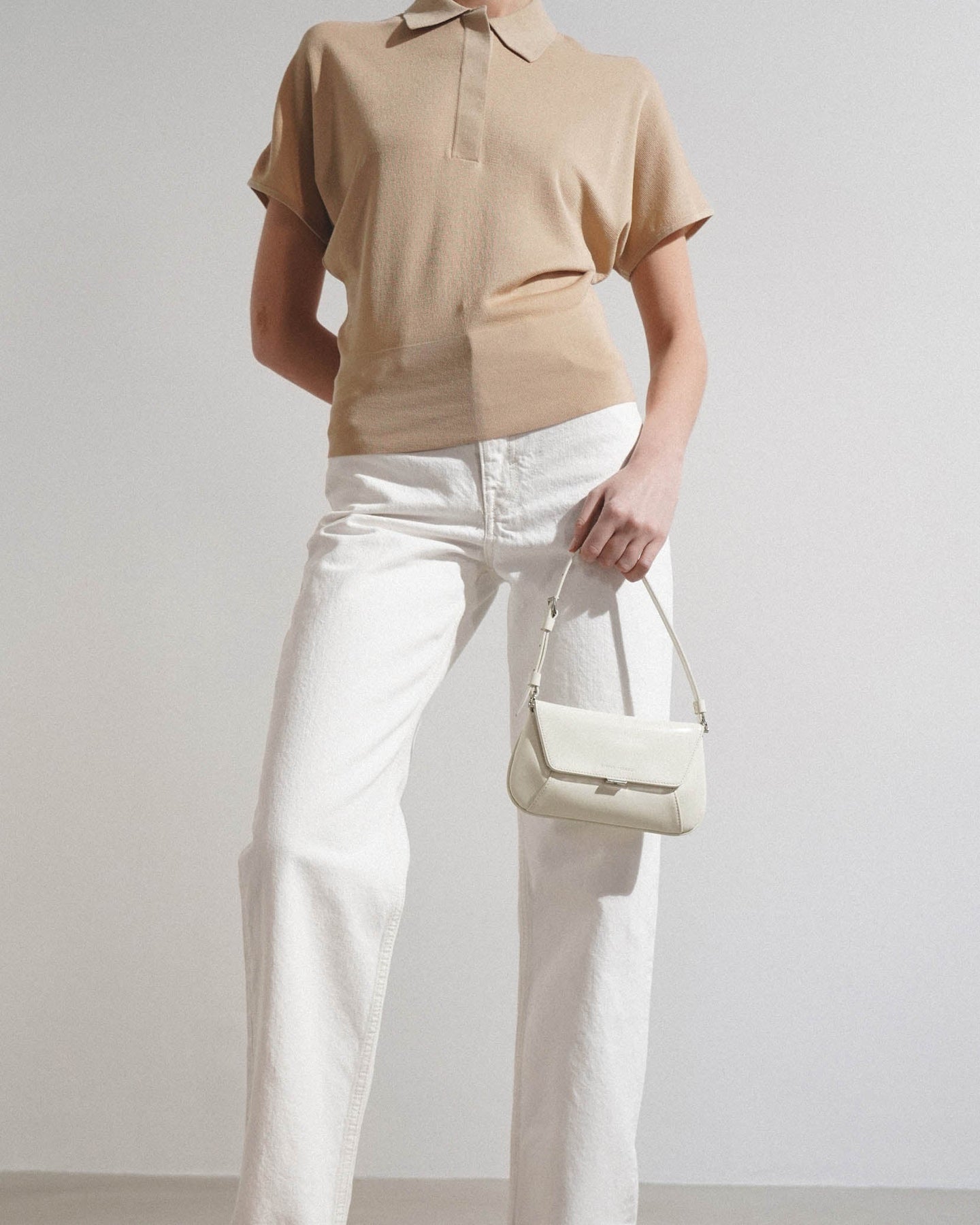 Amina Muaddi | Ami mini white leather bag | Savannahs