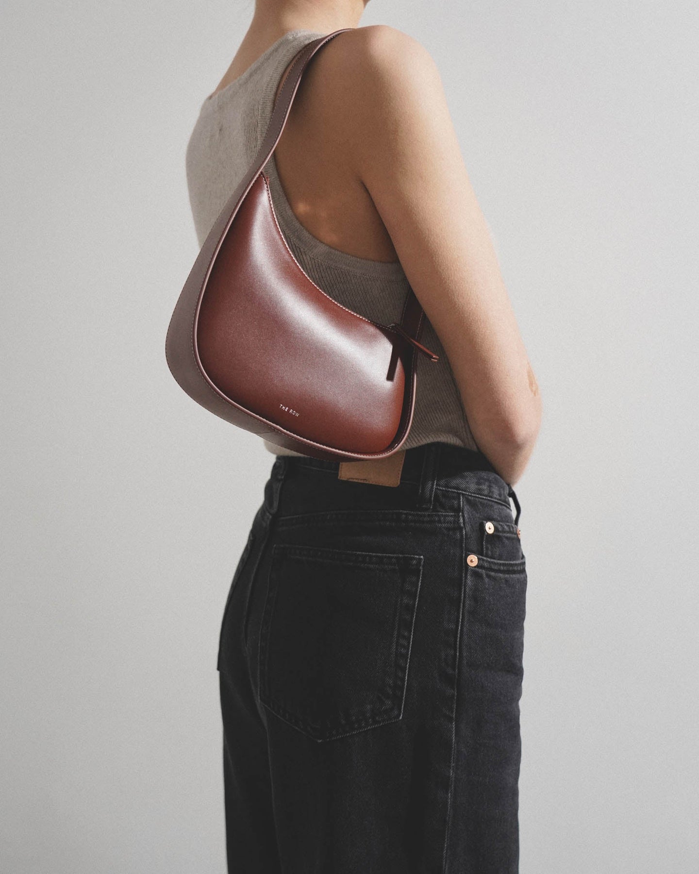The Row | Half Moon red leather shoulder bag | Savannahs