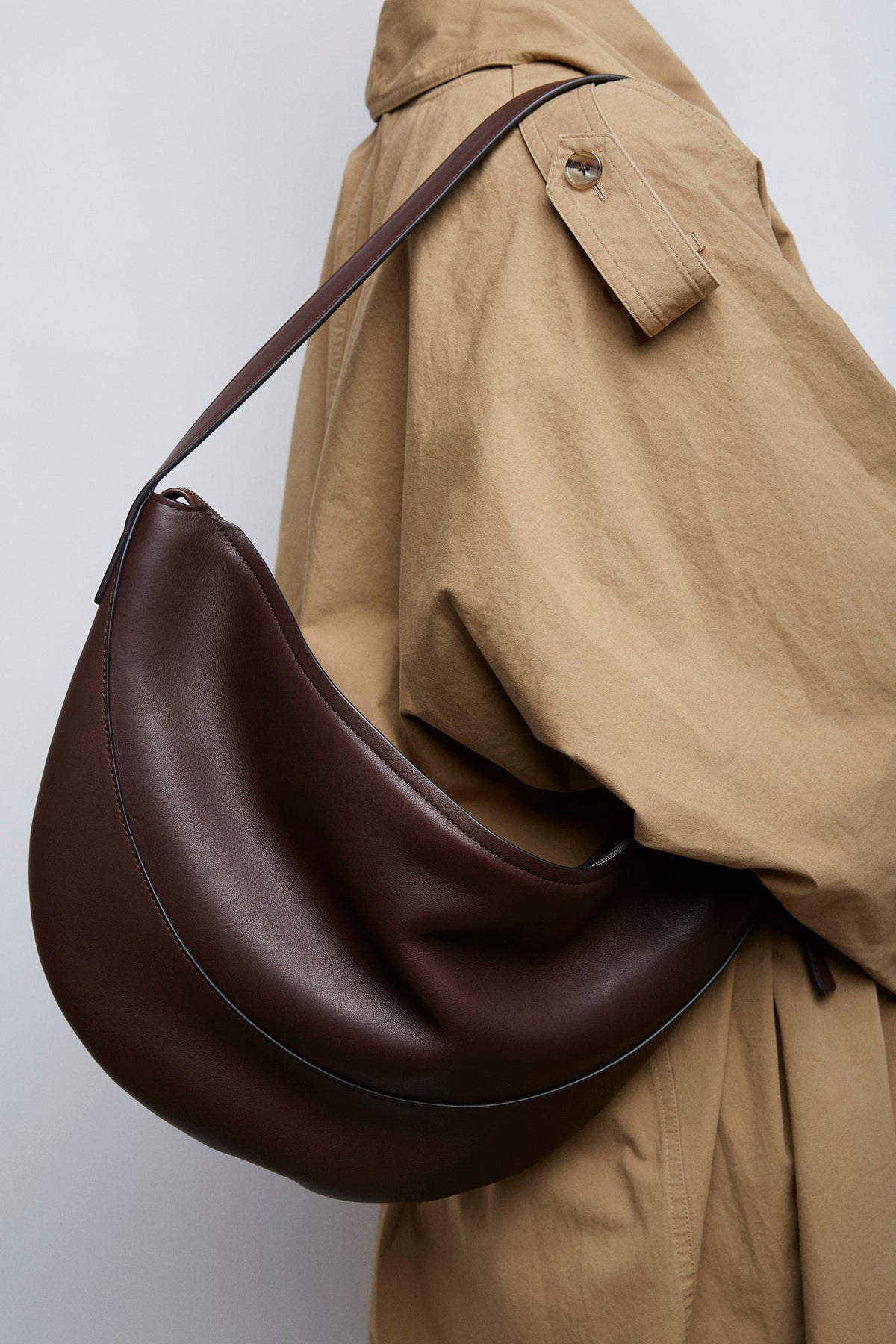 The Row | Jouve brown leather shoulder bag | Savannahs