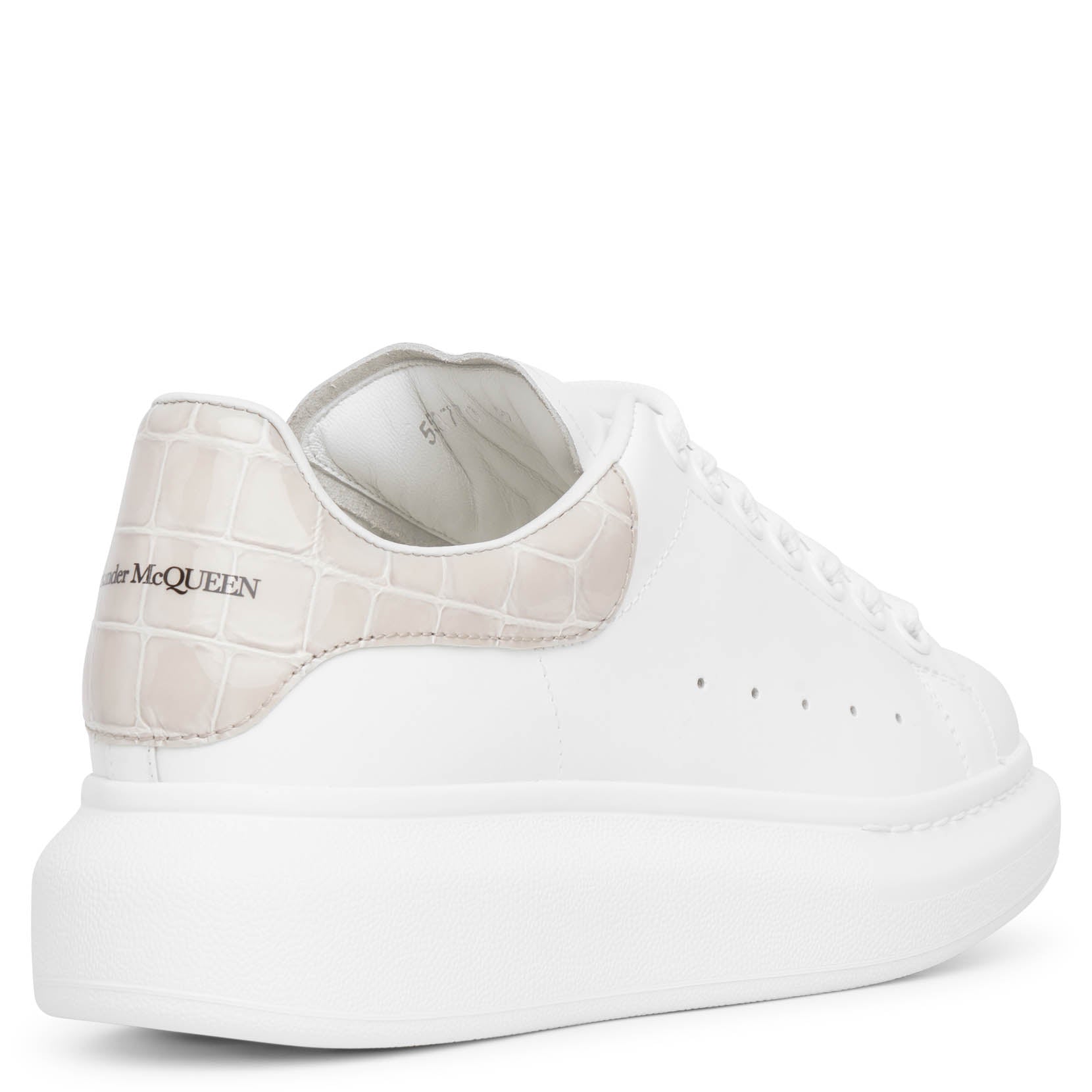 Alexander McQueen | Classic white and faded grey croc sneakers | Savannahs