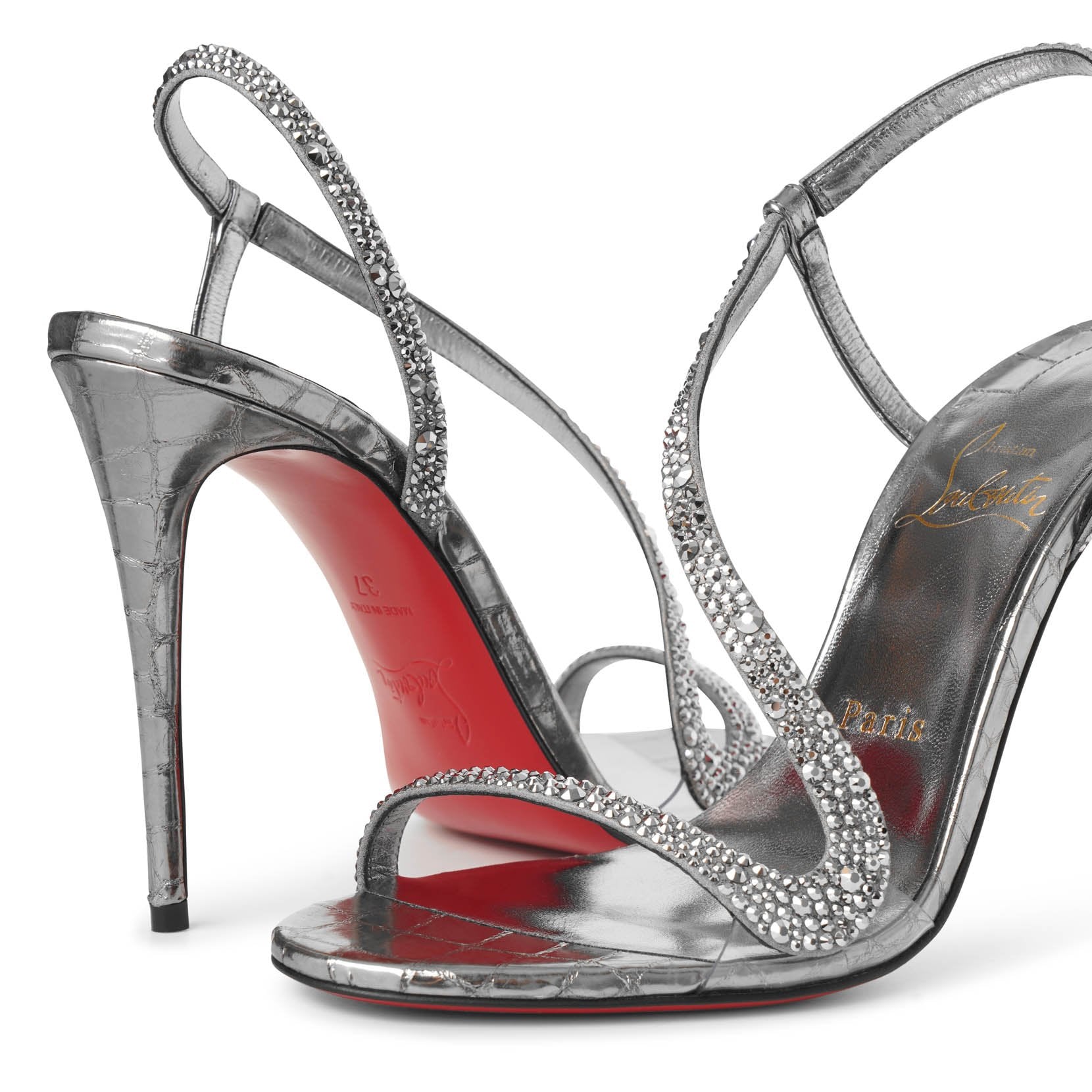 Christian Louboutin | Rosalie strass 100 metallic sandals | Savannahs