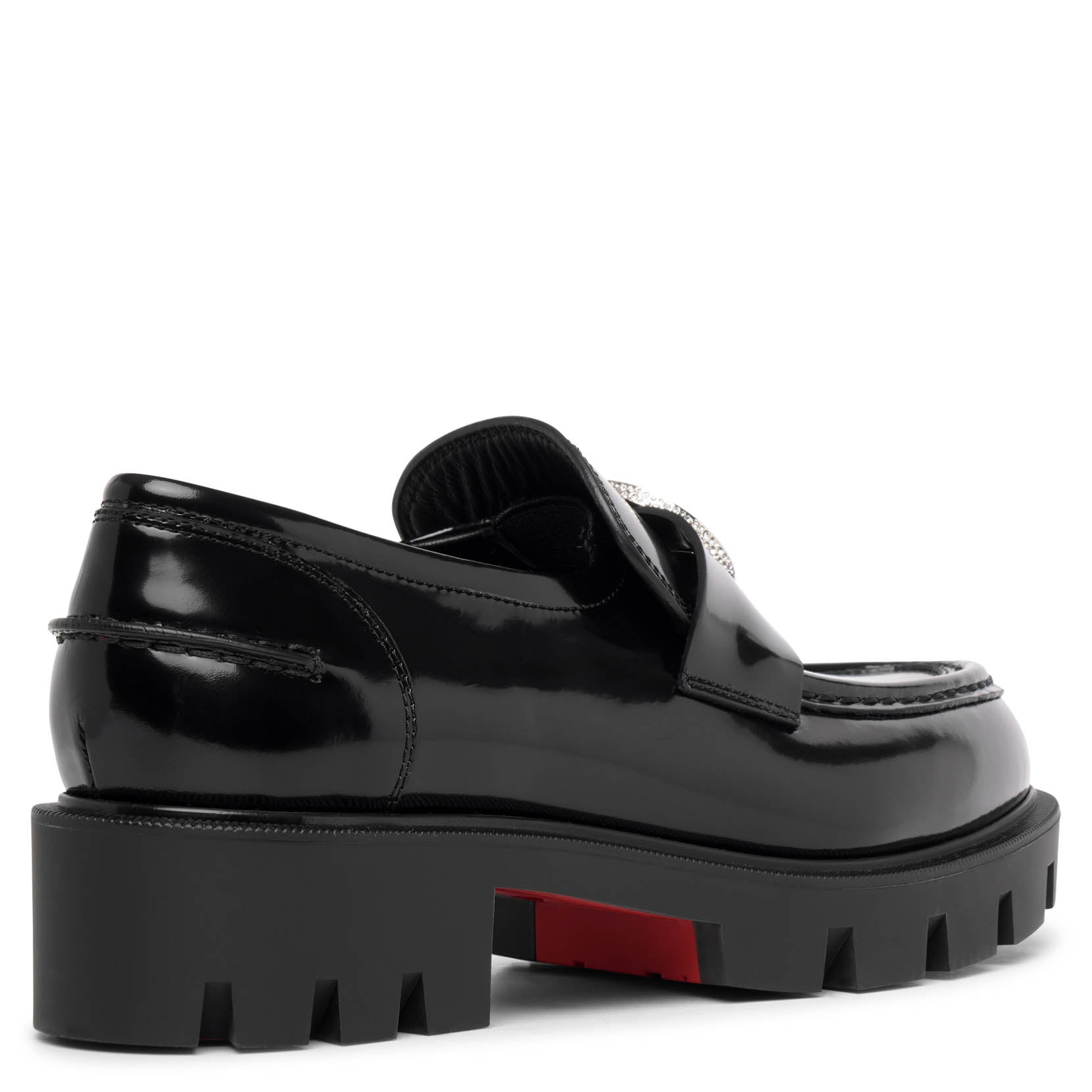 Christian Louboutin | CL Moc black leather strass loafers | Savannahs
