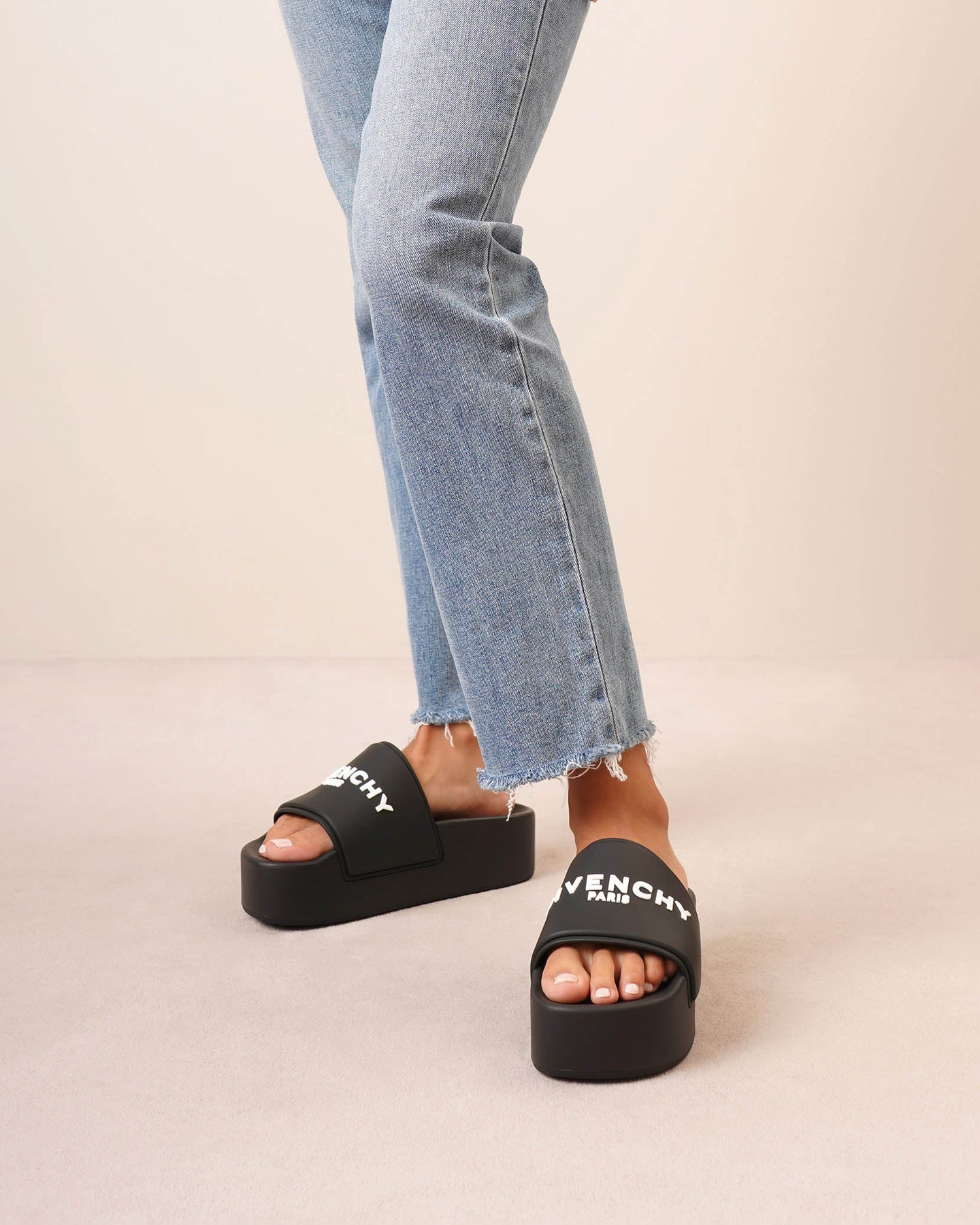 Givenchy | Givenchy Paris black platform slides | Savannahs