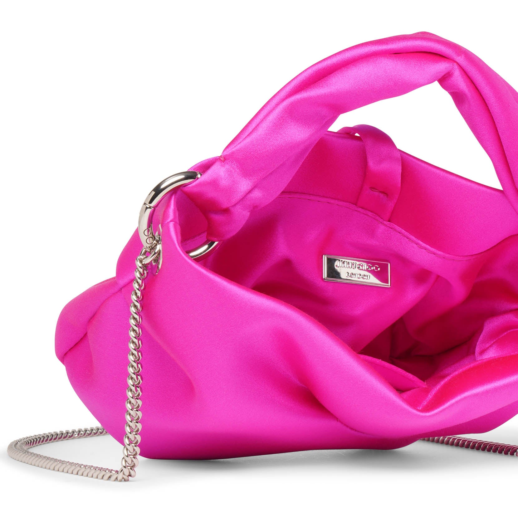 Jimmy Choo | Bonny-pink-satin-bag | Savannahs
