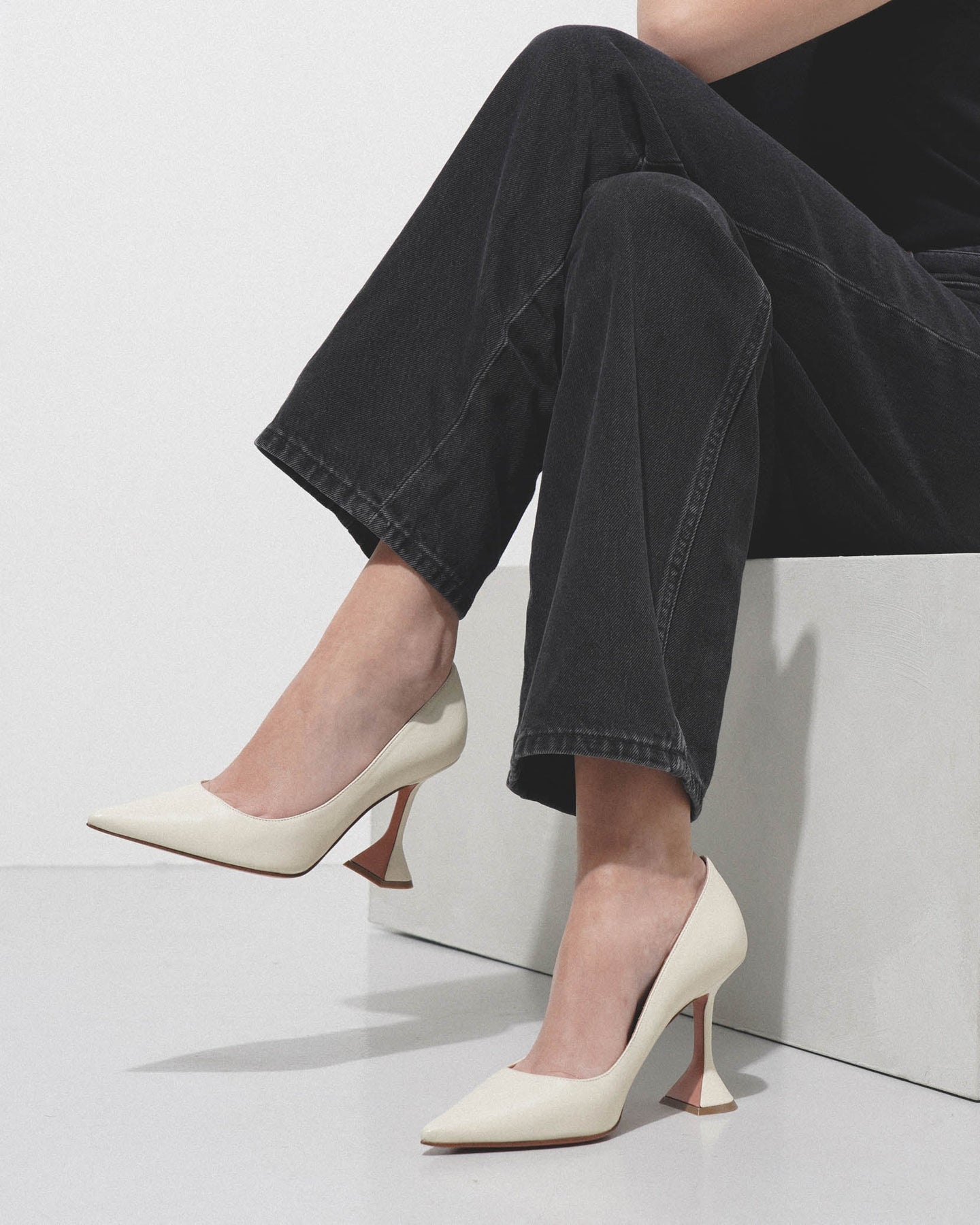 Amina Muaddi | Ami pump 95 ivory leather pumps | Savannahs