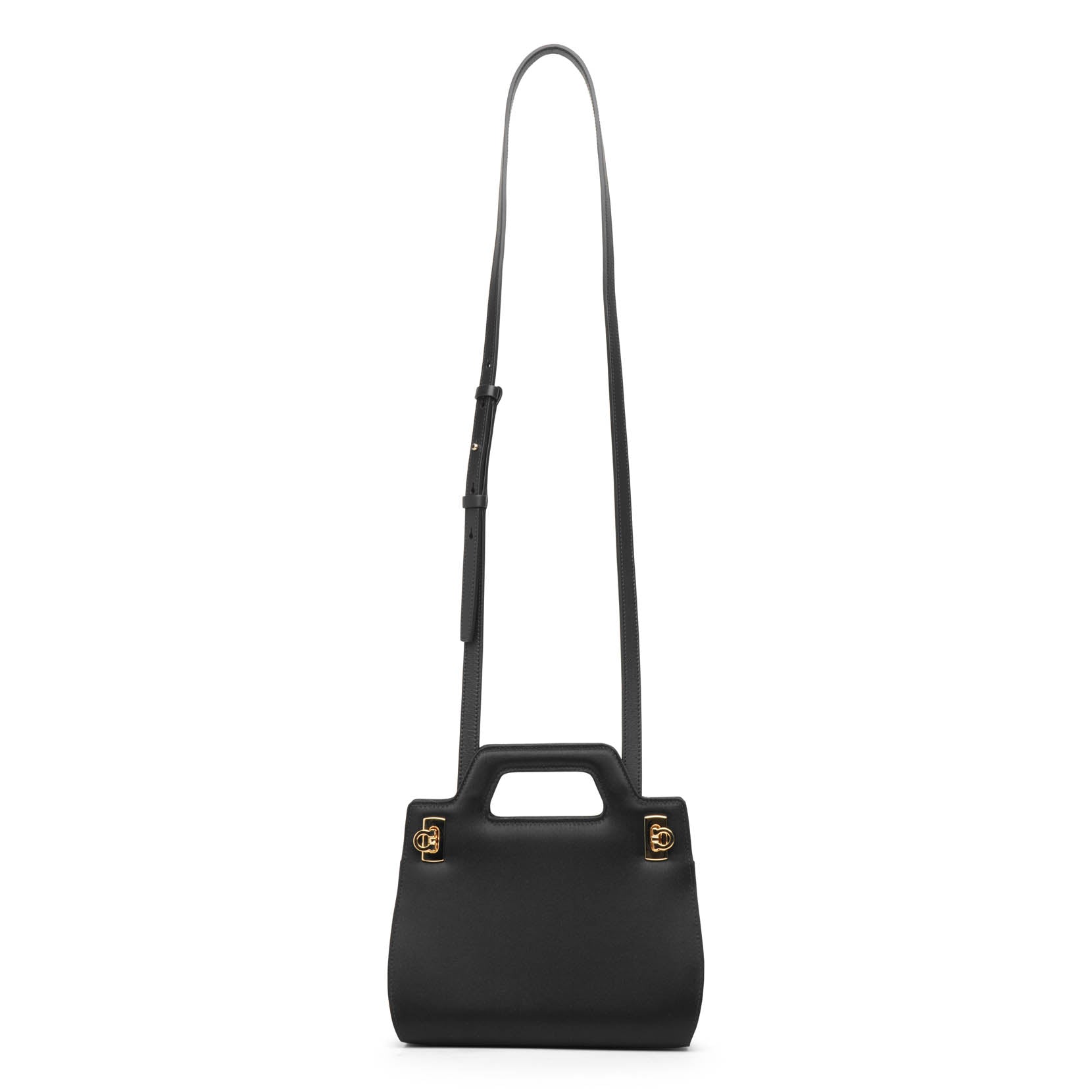 Ferragamo | Wanda mini black satin bag | Savannahs